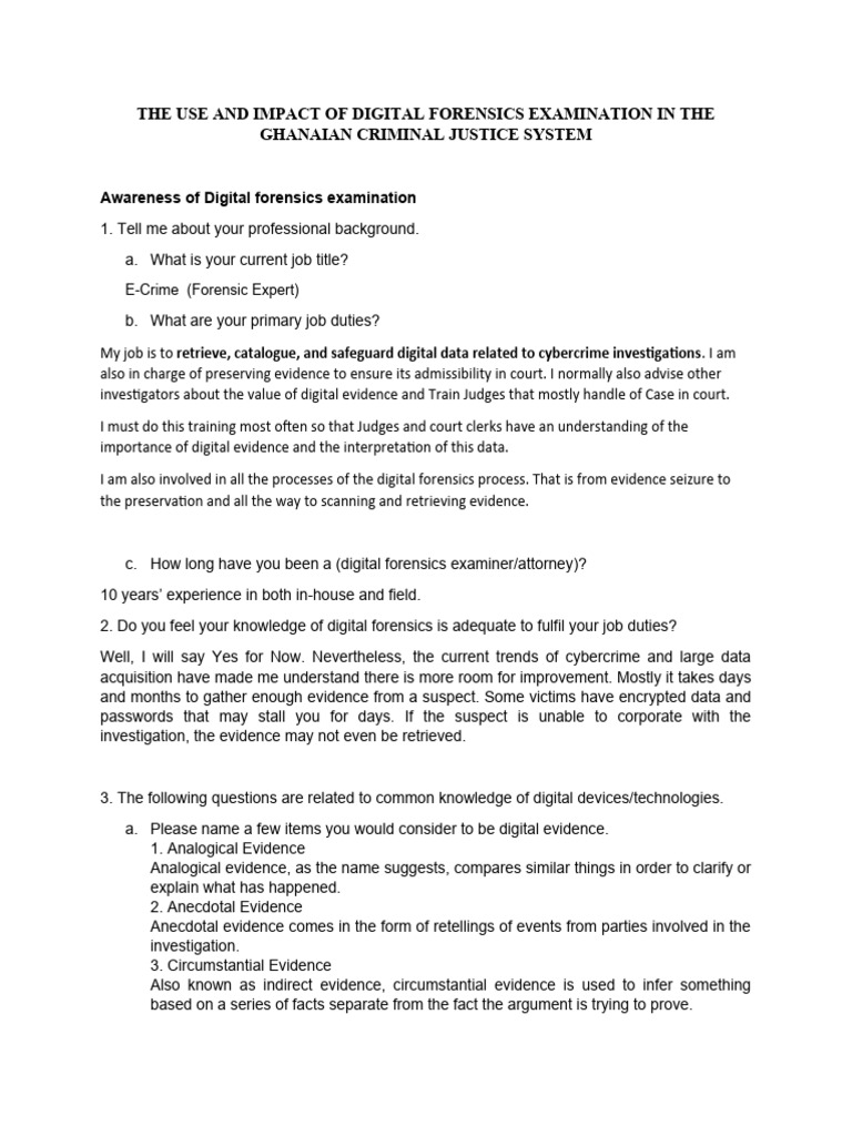 New Questionnaire( forensics Expert) | PDF | Digital Forensics | Computer Forensics