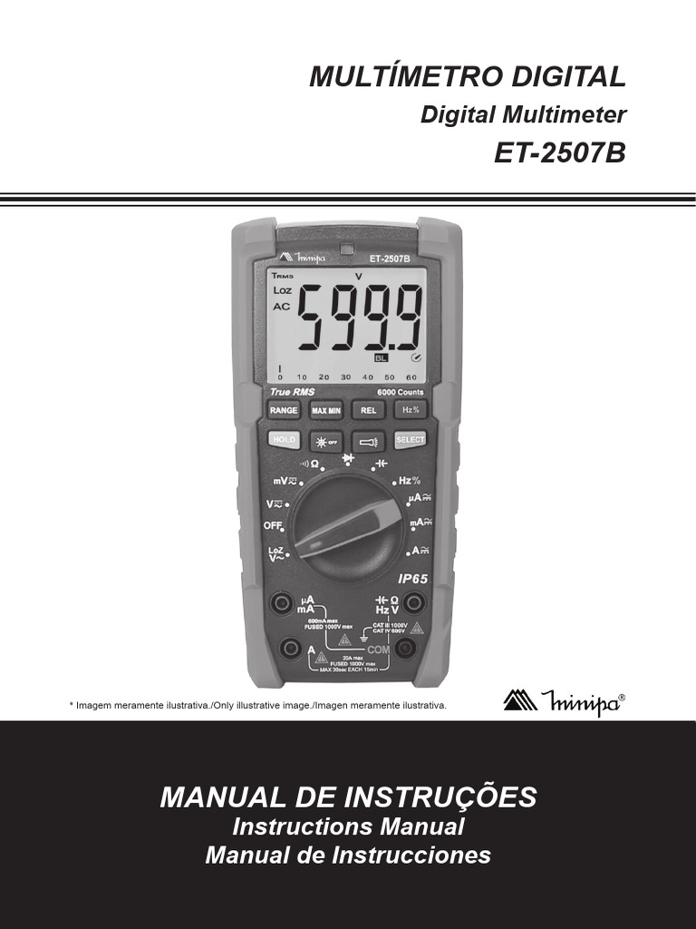 Manual do Multímetro Digital ET-2507B | PDF | Rede elétrica | Diodo
