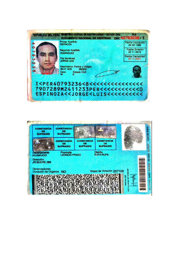 DNI Ing JORGE ESPINOZA | PDF