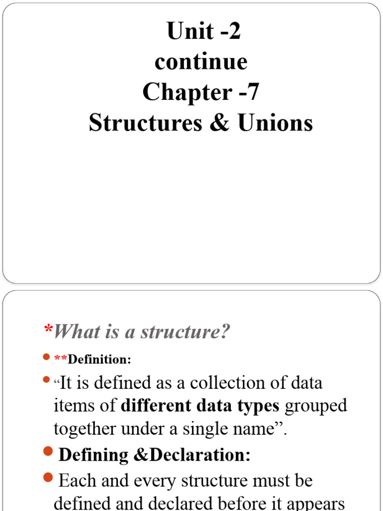 Structures and Unions in C | PDF | Object Oriented Programming | Computer Science