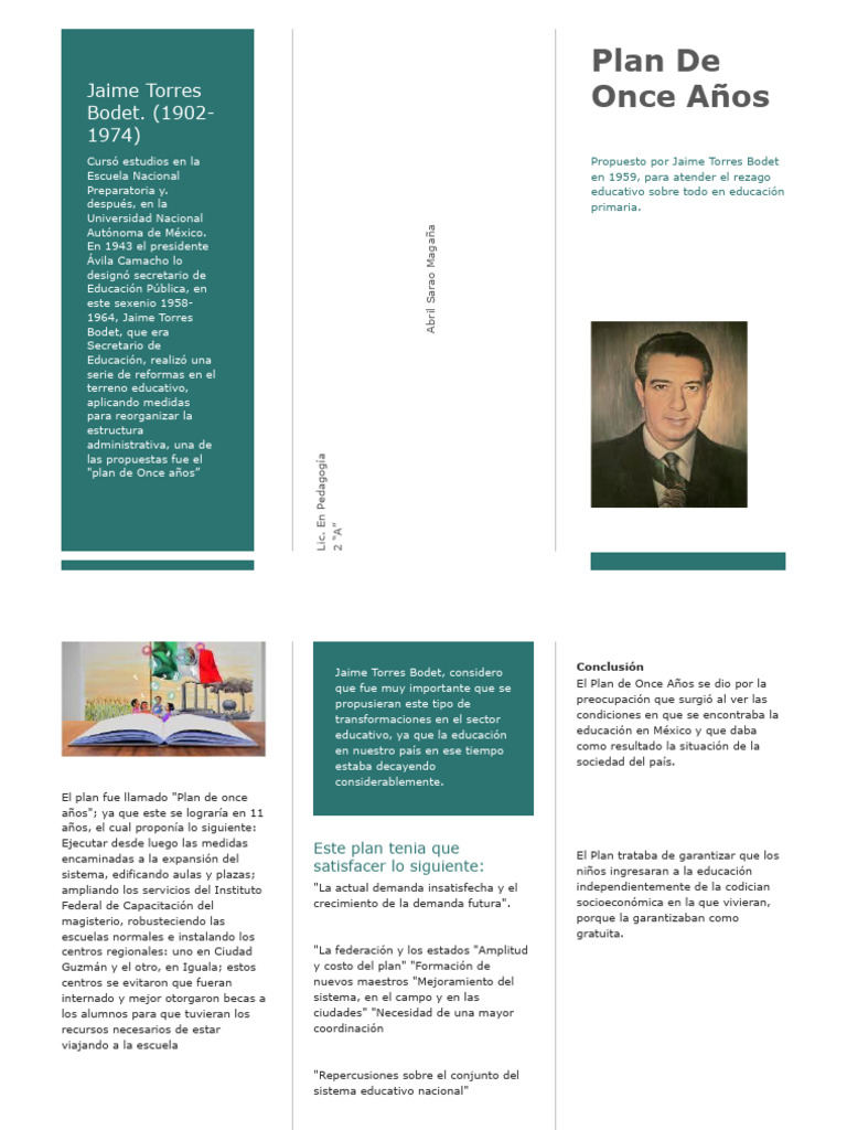 Triptico Plan de Once Años | PDF