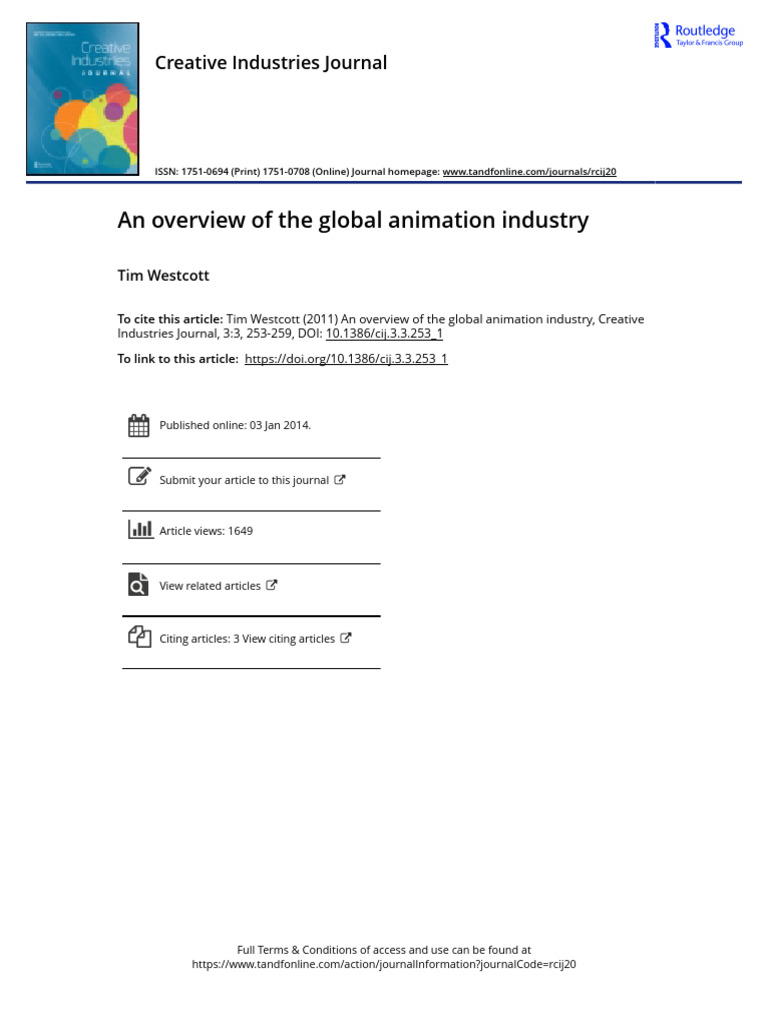 An overview of the global animation industry | PDF | Animation | Fox ...