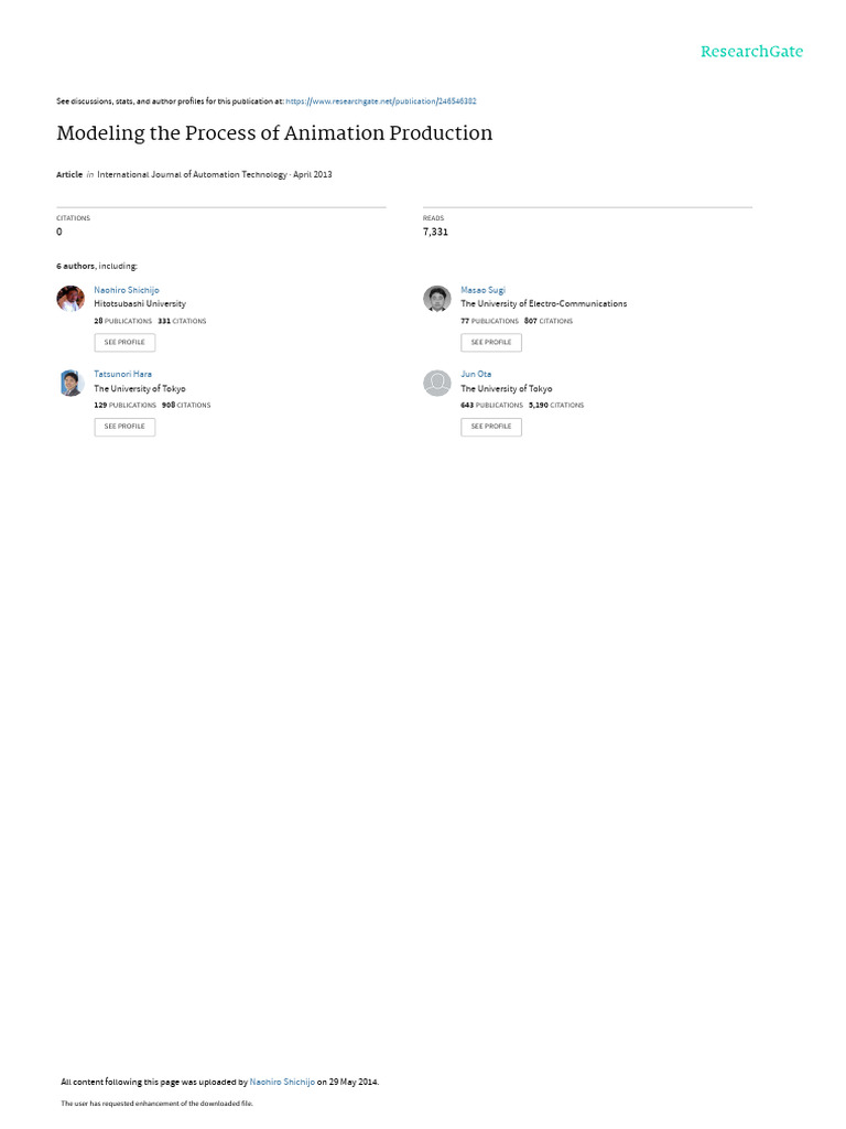 Modeling The Process of Animation Production | PDF | Probability Distribution