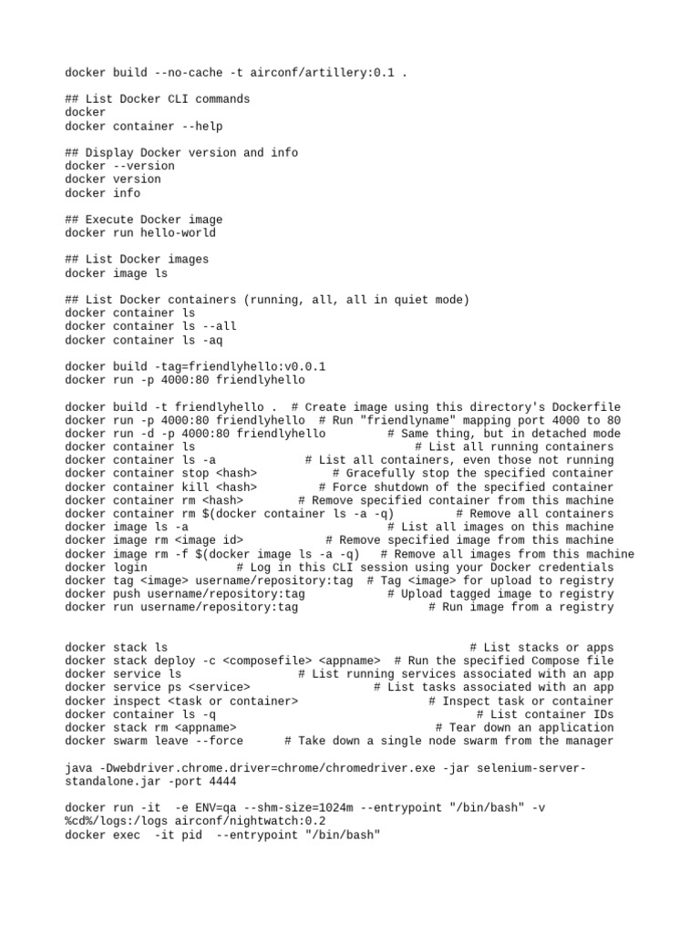 Docker Commands | PDF | Command Line Interface | Software Engineering