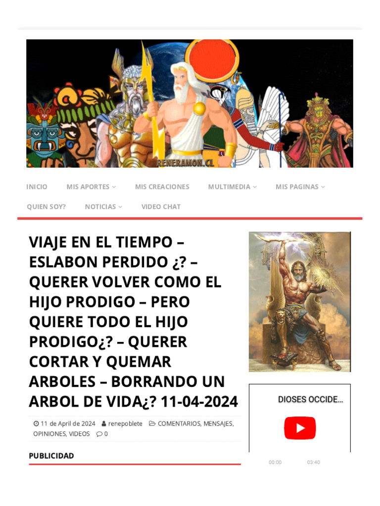 Viaje en El Tiempo – Eslabon Perdido ¿_ – Querer Volver Como El Hijo ...