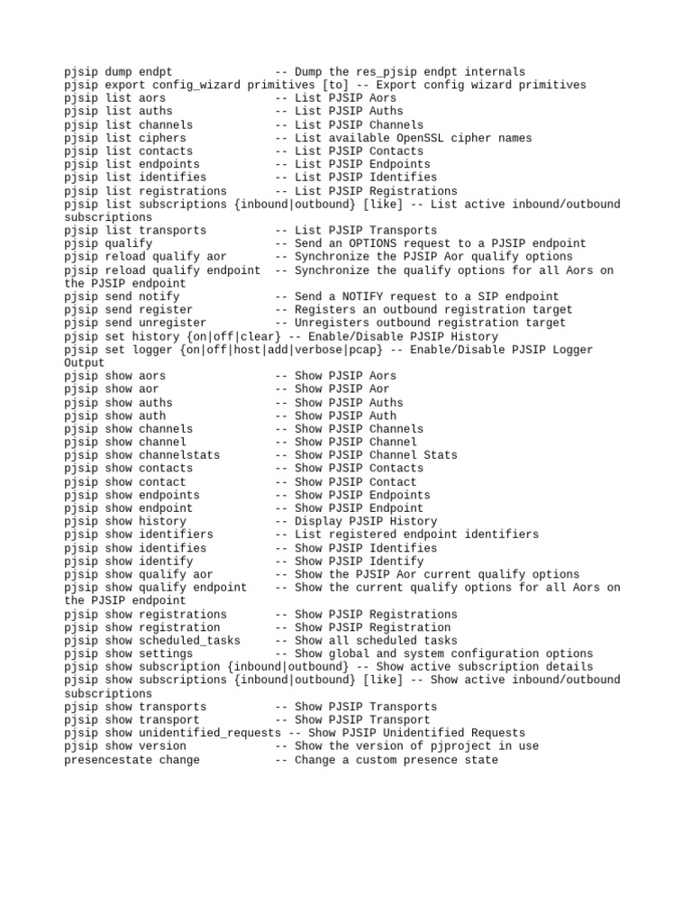 Asterisk Commands | PDF | Computing | Software Asterisk Commands | PDF | Computing | Software