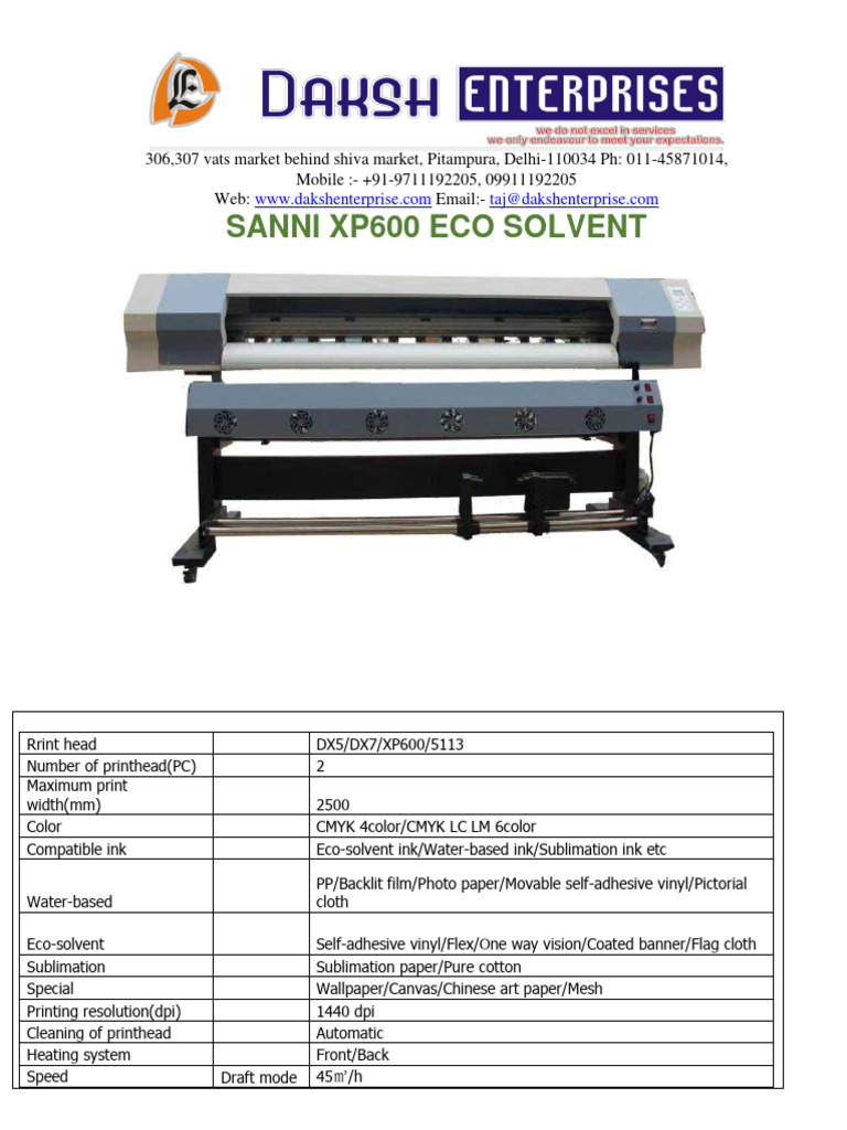 Eco Solvent Printer | PDF | Computing | Printing