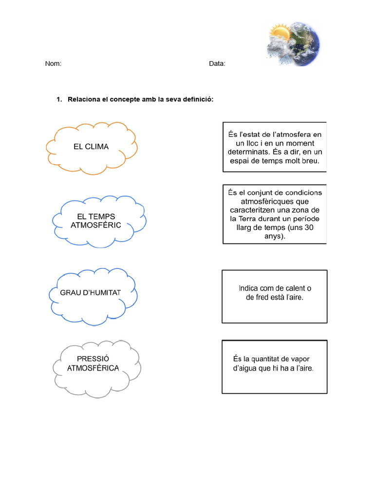 Actividad Sobre El Clima | PDF