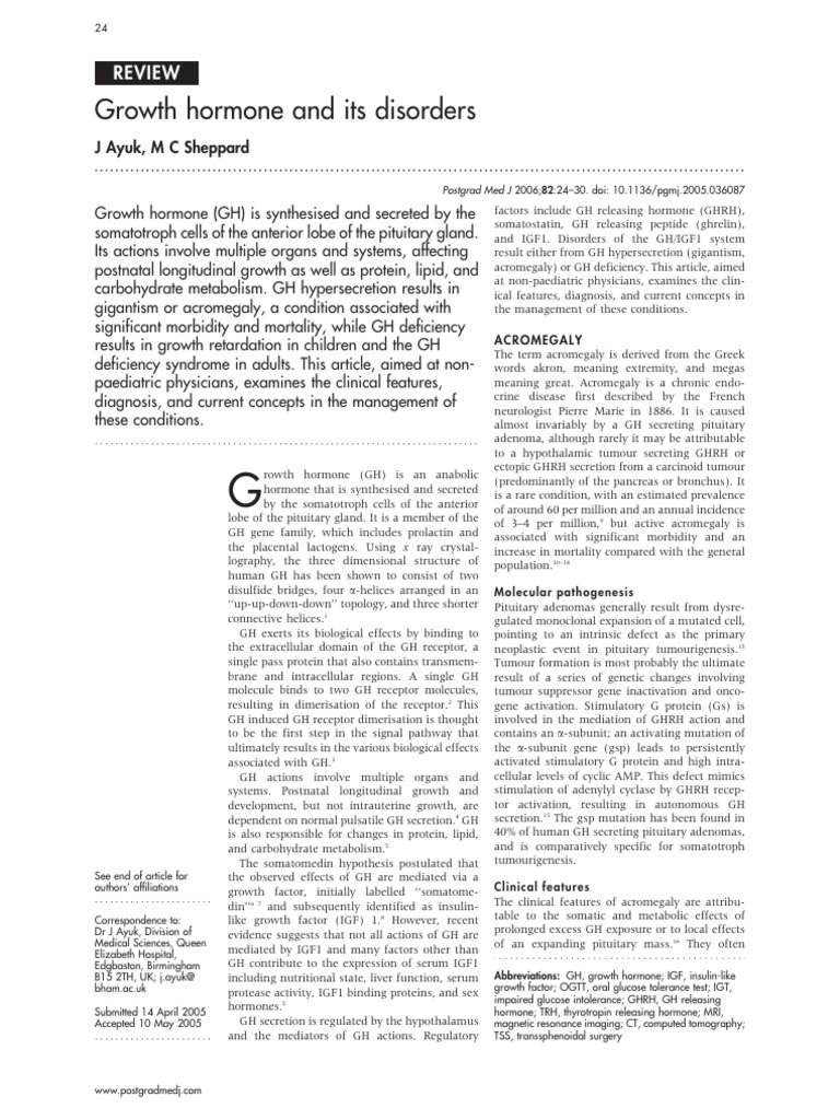 Jurnal Hormon 1 | PDF | Growth Hormone | Insulin Like Growth Factor 1