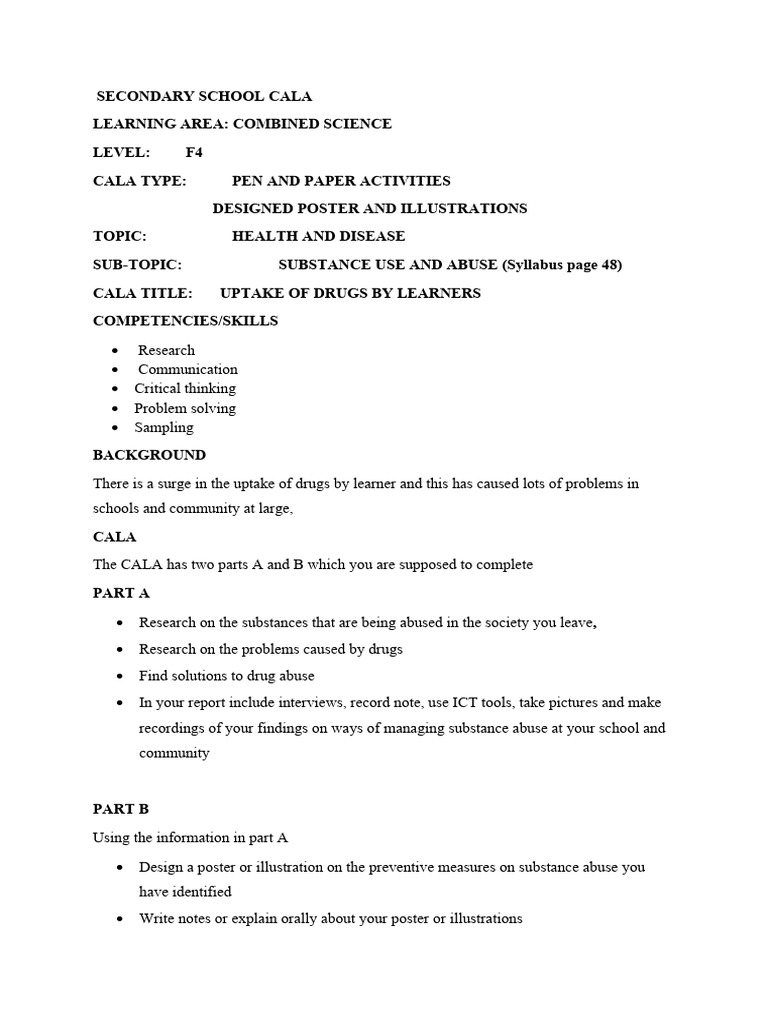 Comb Scie Cala 4 DRUGS HEALTH | PDF | Educational Technology | Learning