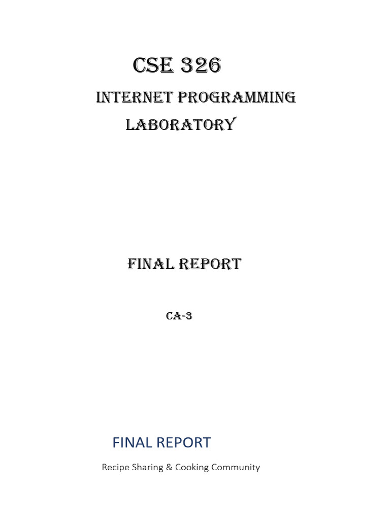 Final Report Cse 326 PDF | PDF | Websites | World Wide Web Final Report Cse 326 PDF | PDF | Websites | World Wide Web