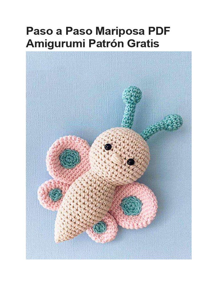 Mariposa PDF Amigurumi Patron Gratis | PDF | Amigurumi | Tejer