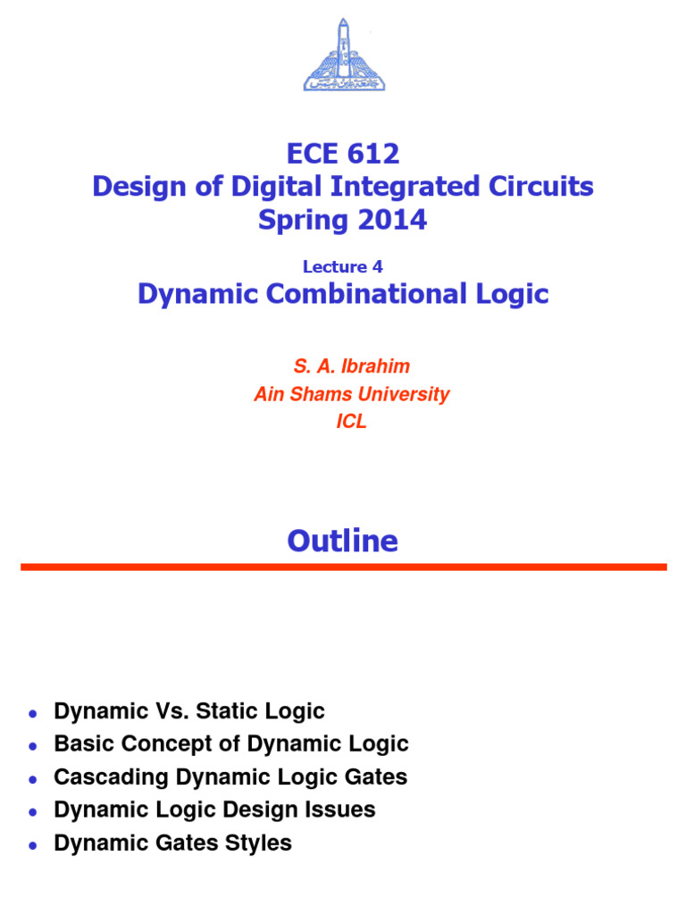 04-ECE612-S14-Dynamic Combinational Logic | PDF | Logic Gate | Cmos