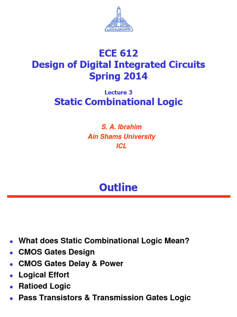 03 Ece612 S14 Static Combinational Logic Pdf Logic Gate Cmos 7503