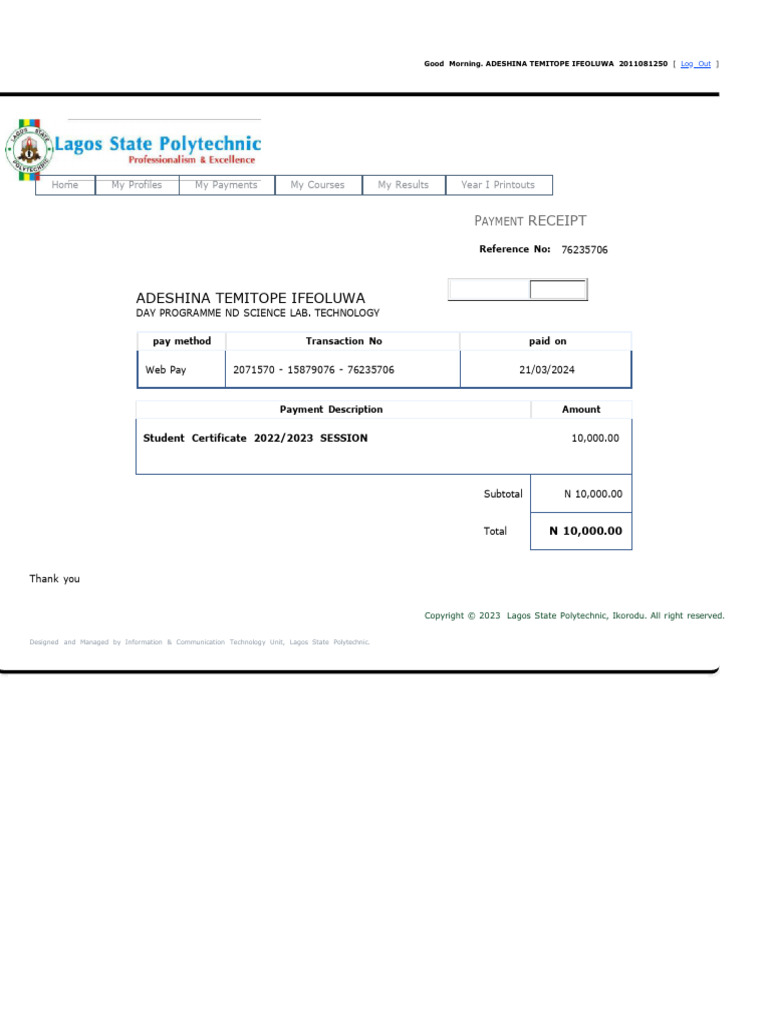 Lagos State Polytechnic | PDF
