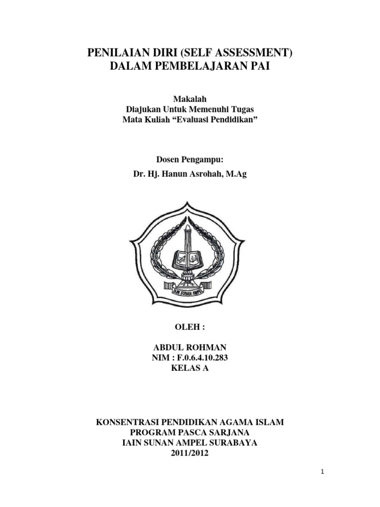 Penilaian Diri Self Assessment Dalam Pem | PDF