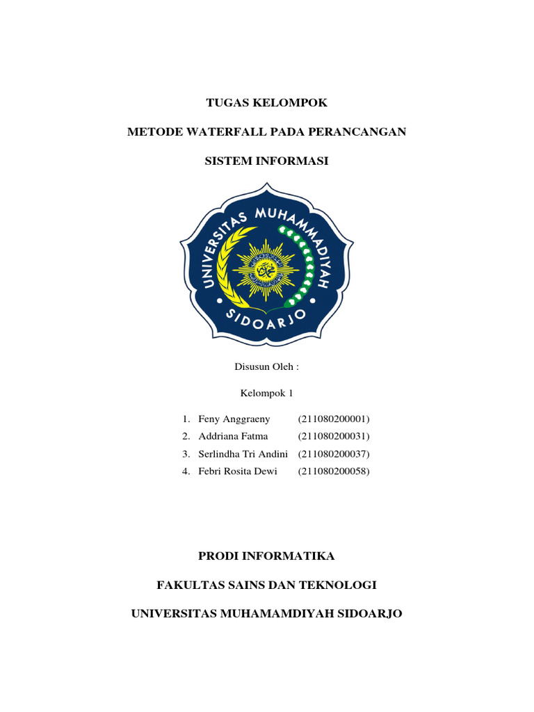 Metode Waterfall - Kelompok1 - Perancangan Dalam Pengembangan Sistem Informasi | PDF | Komputer