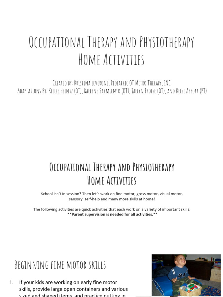 Occupational Therapy Home Activities 2020 | PDF | Hand | Toys