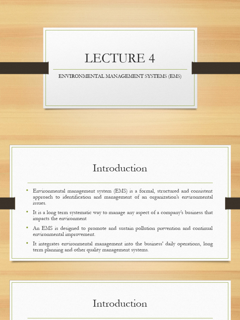 LECTURE 4 Environmental Management Systems | PDF | Audit | Business