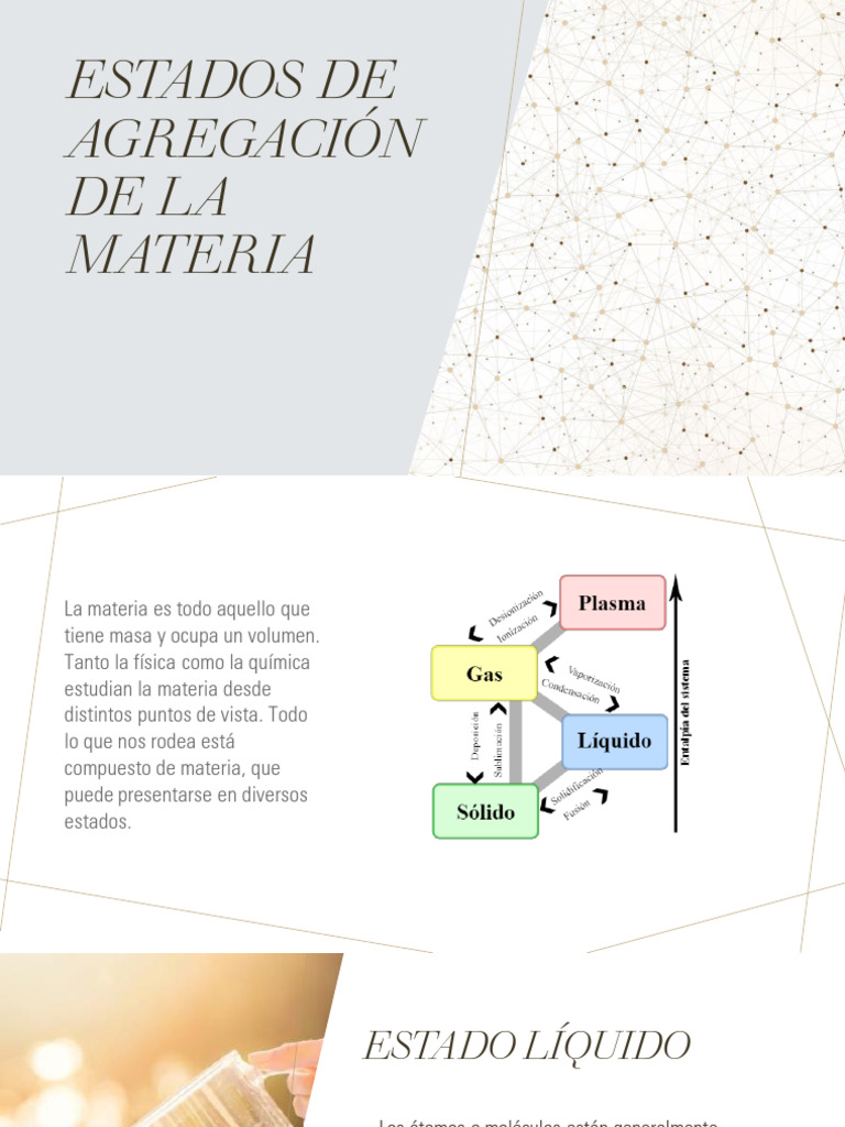 Estados de Agregación de La Materia | PDF | Gases | Líquidos