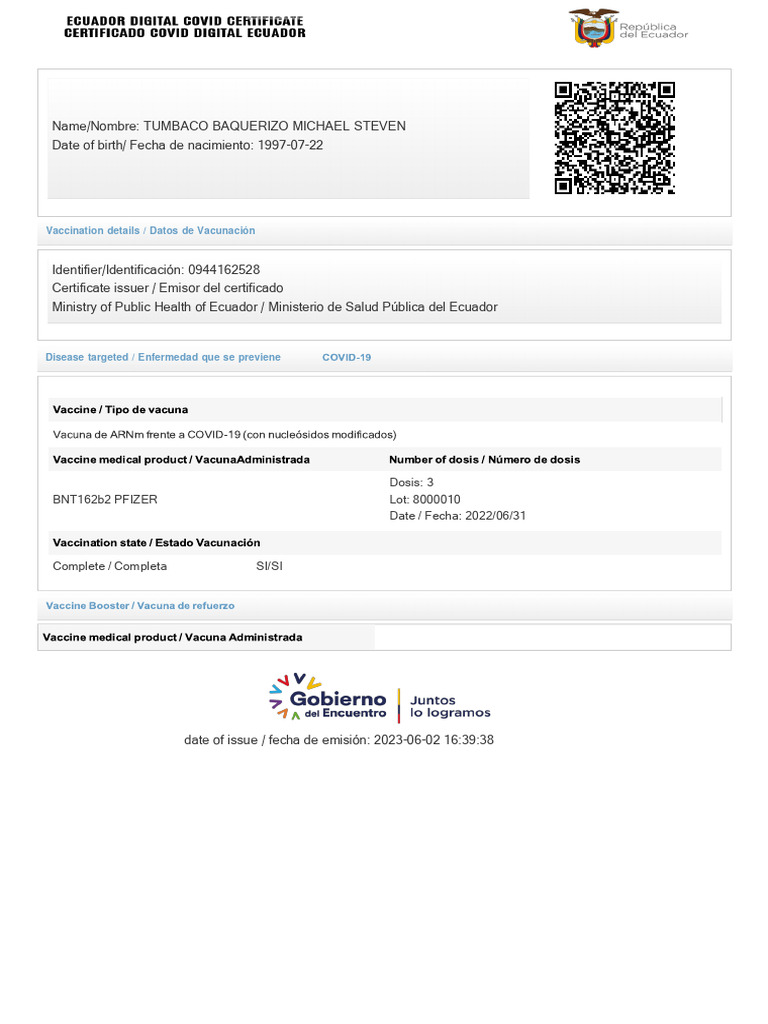MSP HCU Certificadovacunacion0944162528 | PDF