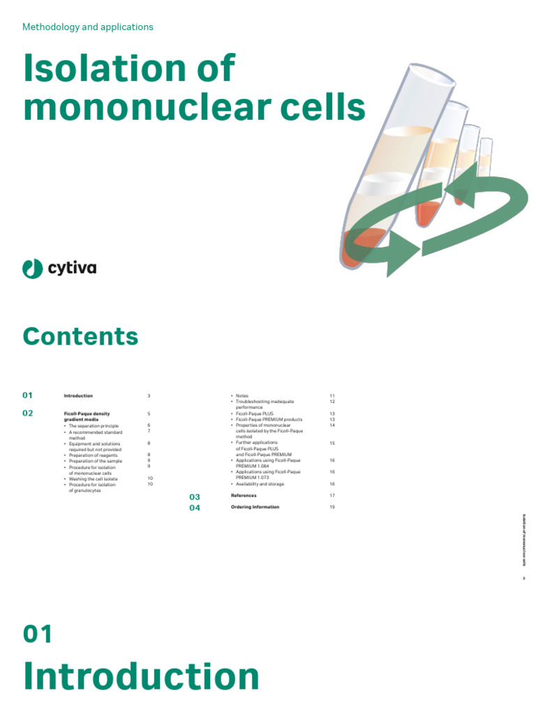 Isolation Mononuclear Cells Methodology Apps CY13988 29sept22 HB | PDF | Centrifugation | Monocyte
