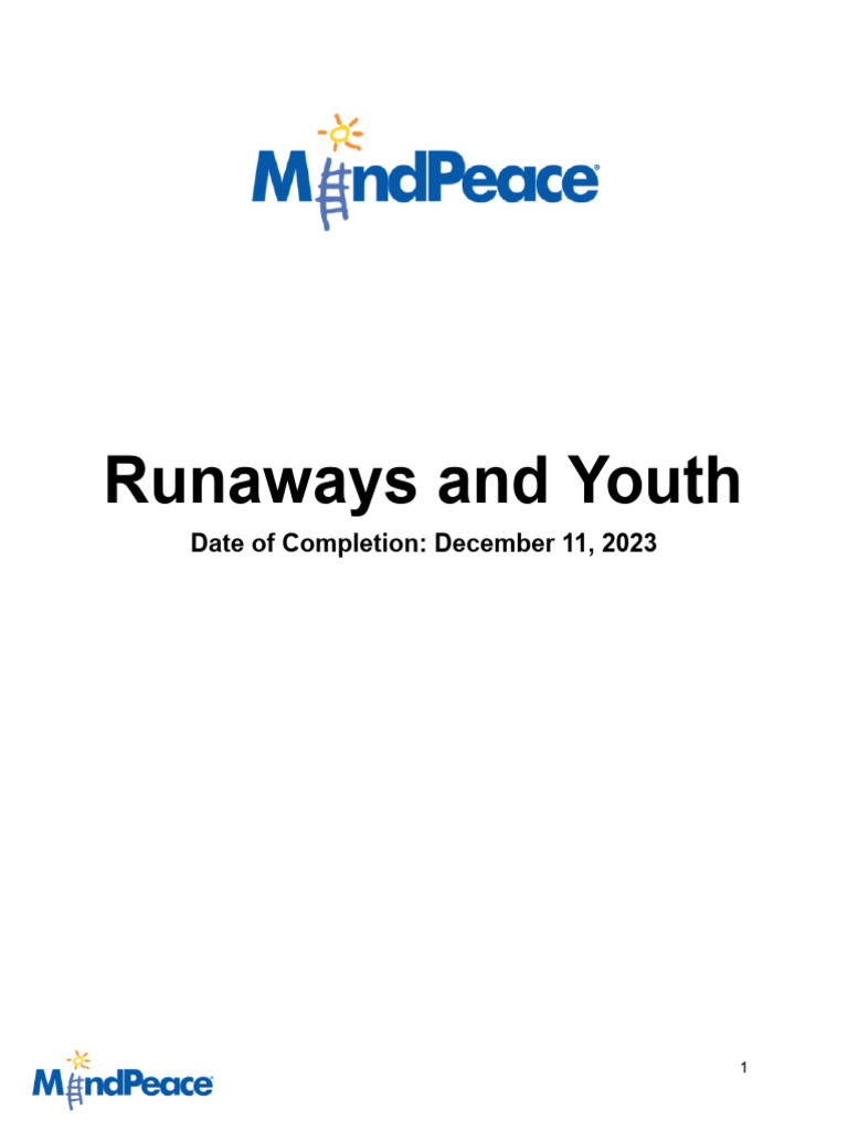 Runaways and Youth 1 | PDF | Homelessness | Human Life Stages