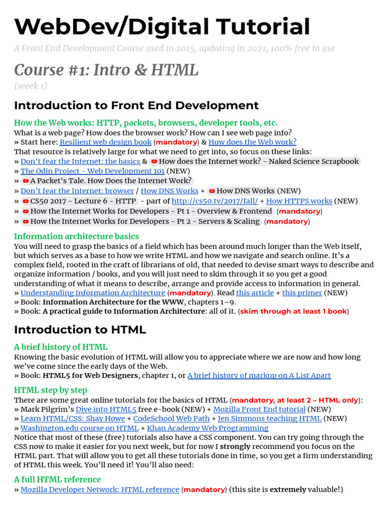 Viorel's Tutorial Front End Web Development & Digital Expertise | PDF | World Wide Web ...