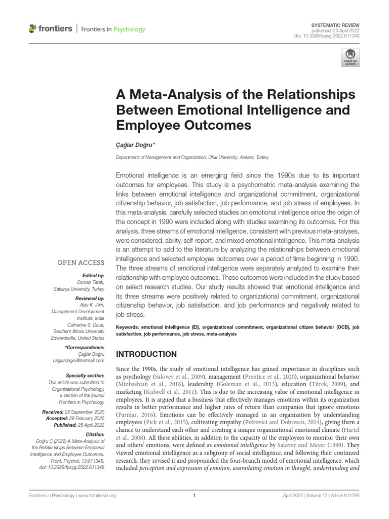 2022 A Meta-Analysis of The Relationships Commitment | PDF | Emotional Intelligence | Standard ...