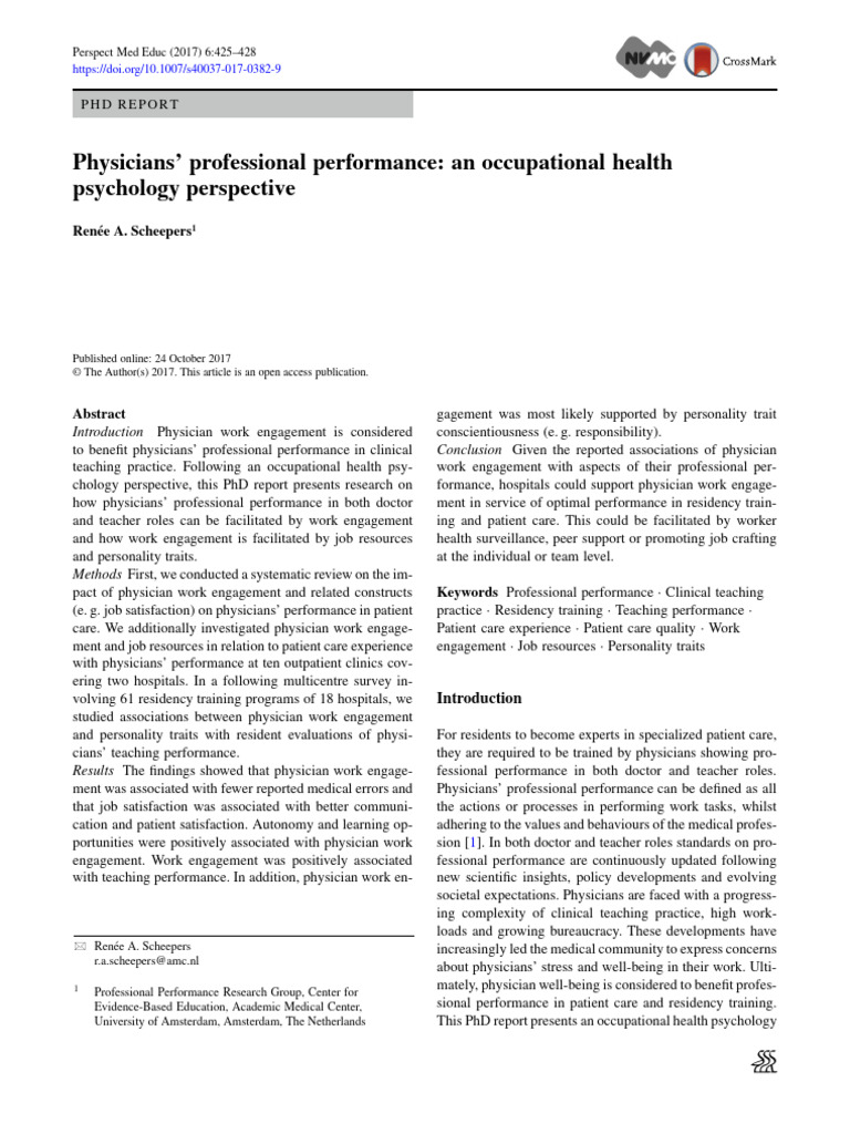 2017 Scheepers Physicians-Professional-Performance-An-Occupational ...