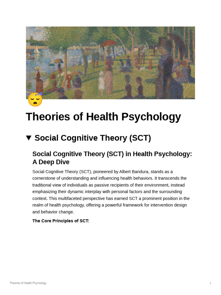 Theories of Health Psychology | PDF | Behavior | Self Efficacy
