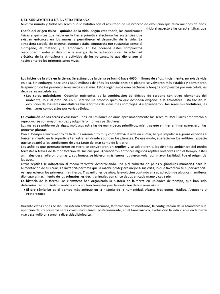 Evolución de la Vida en la Tierra | PDF | Organismos | Vida