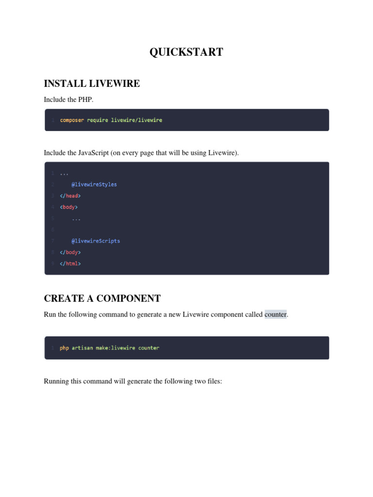 Livewire | PDF | Method (Computer Programming) | Java Script Livewire | PDF | Method (Computer Programming) | Java Script