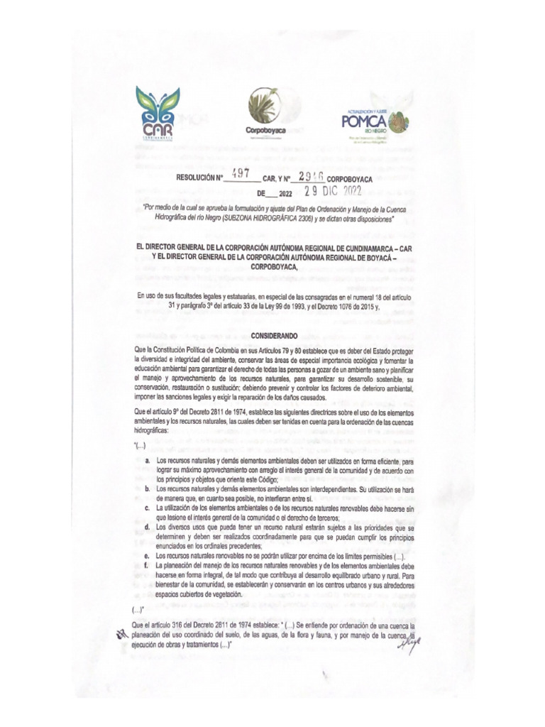 POMCA Rio Negro | PDF