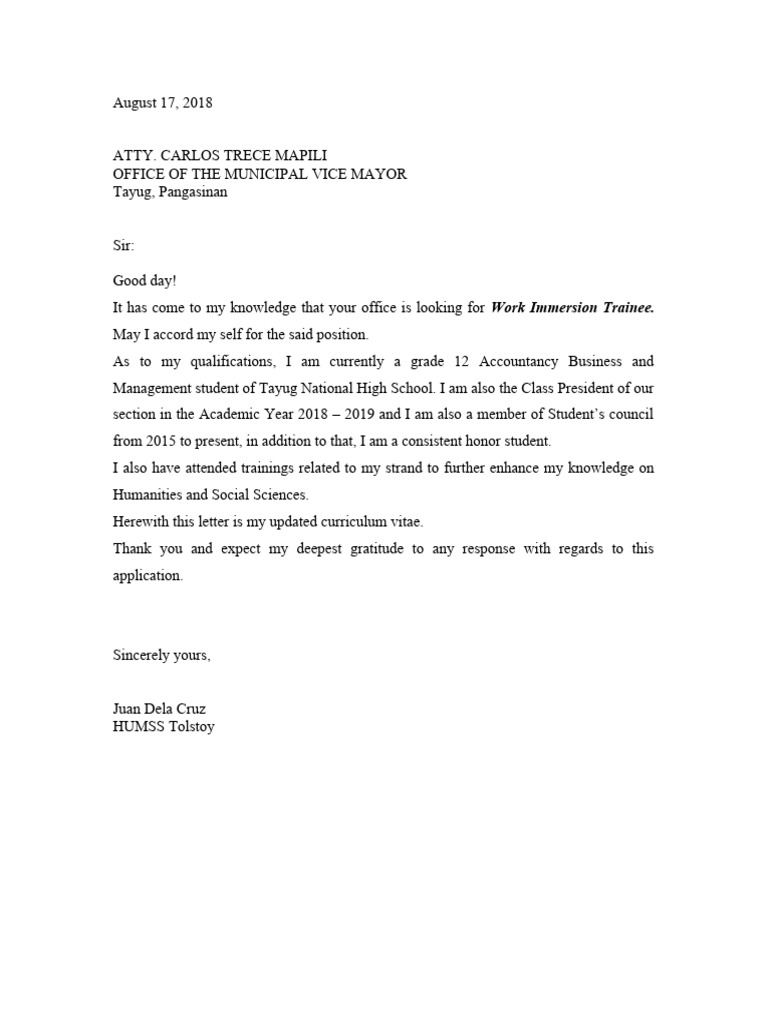 Apllication Letter 3 | PDF | Career & Growth