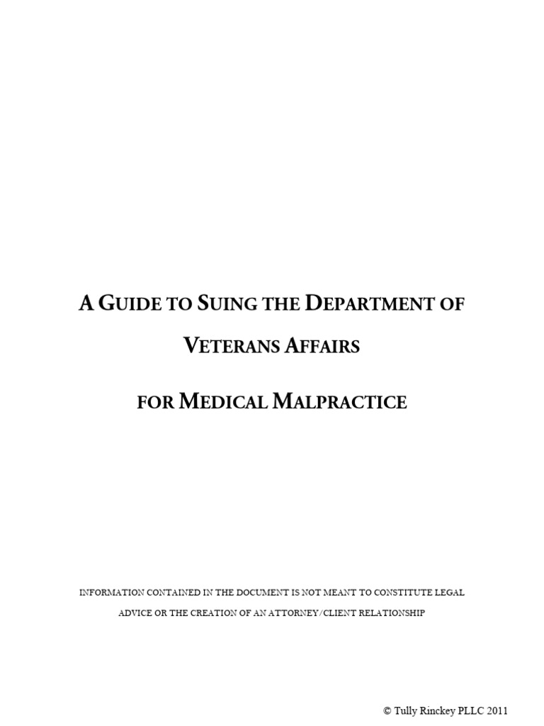 Guide To Suing The Department of Veterans Affairs | PDF | Federal Tort ...