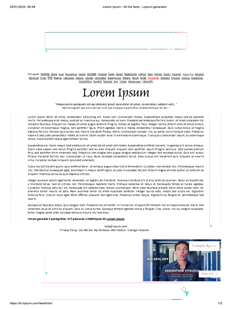 Lorem Ipsum - All The Facts - Lipsum Generator | PDF