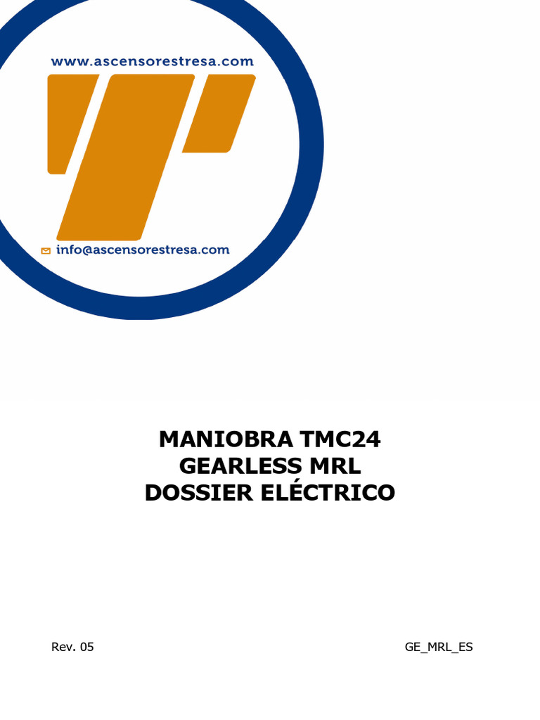 Dossier Eléctrico TMC24 Gearless MRL | PDF | Ascensor | Bienes manufacturados