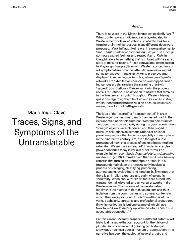 e Flux Journal Traces Signs and Symptoms of The Untranslatable | PDF ...