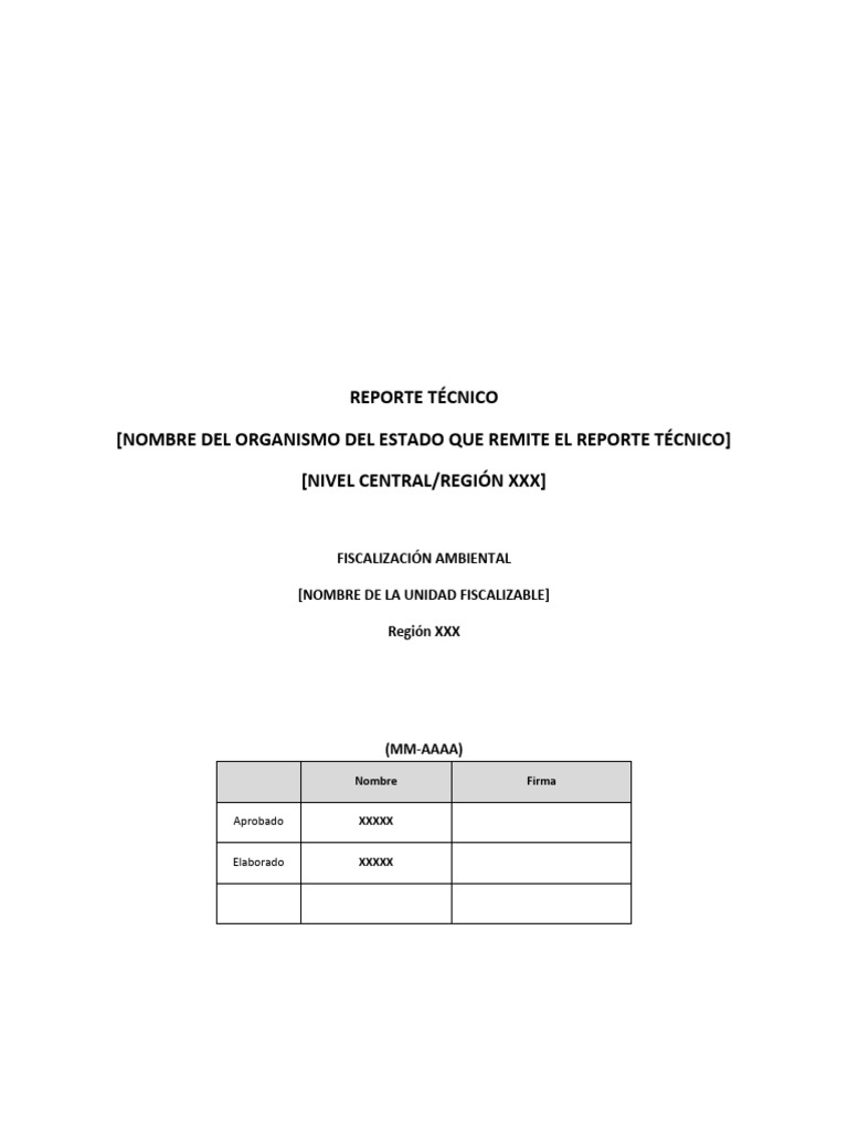 Formato Reporte Técnico | PDF