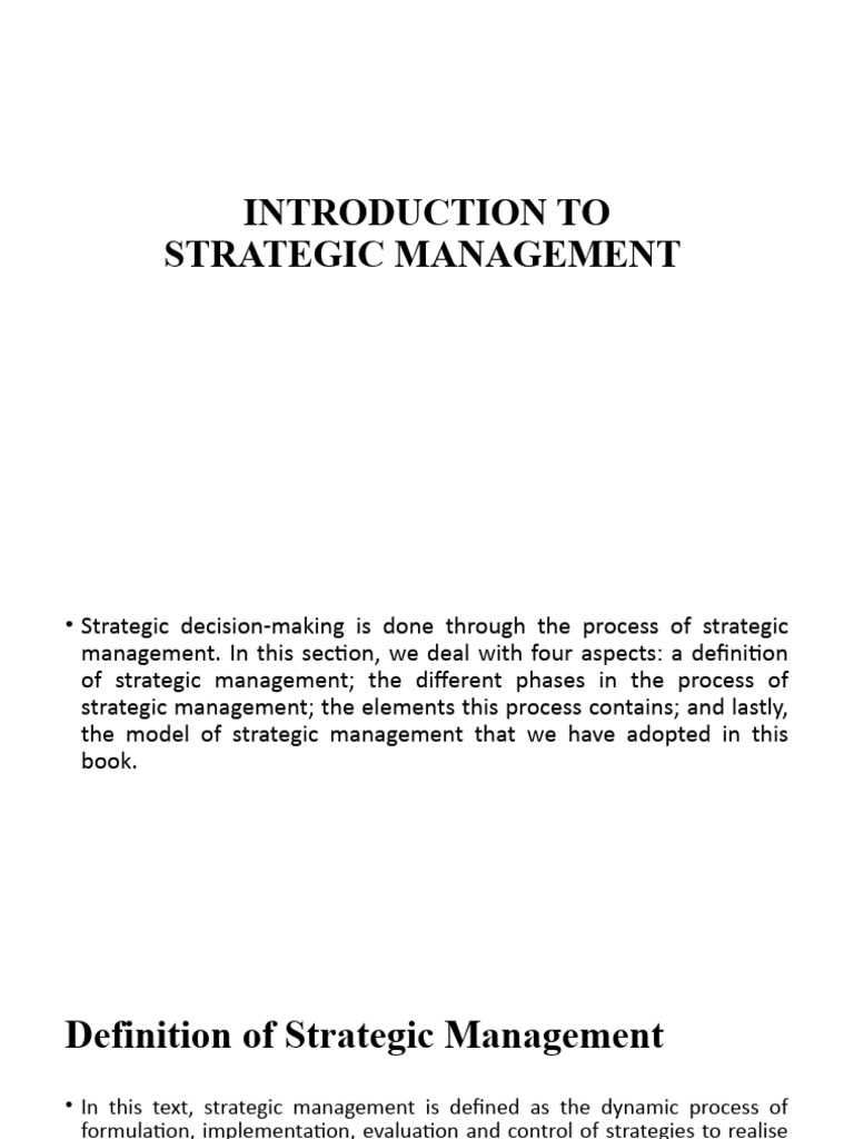Introduction to Strategic Management | PDF | Strategic Management ...