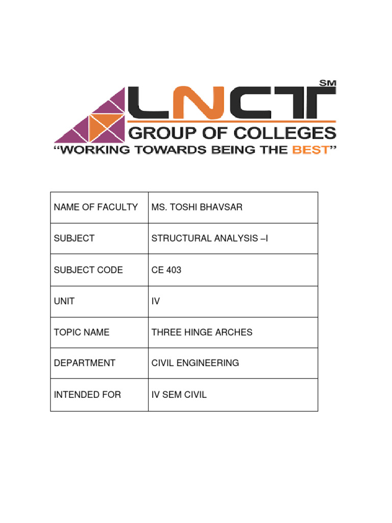 3 Hinge Arch | PDF | Bending | Beam (Structure)