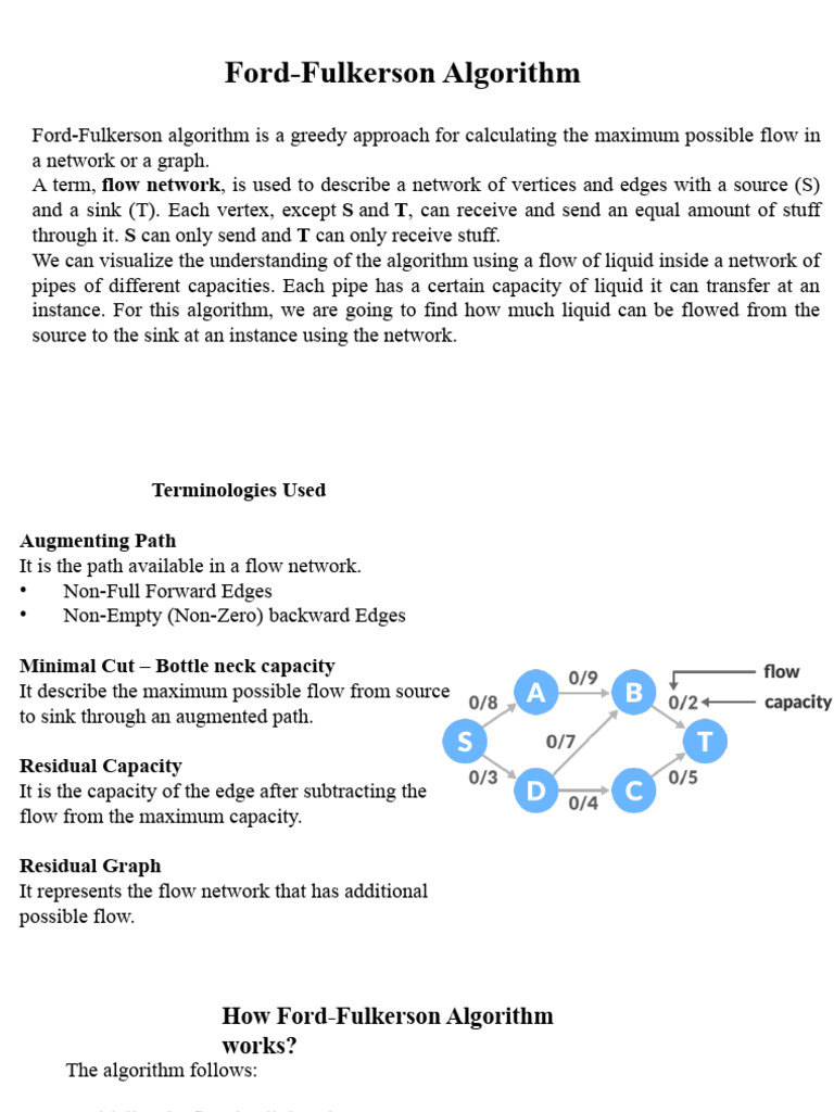 Ford-Fulkerson Algorithm | PDF | Computational Problems | Networks