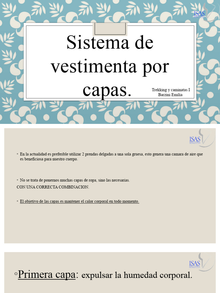 Clase 3 Sistema de Vestimenta Por Capas | PDF | Clima | Agua