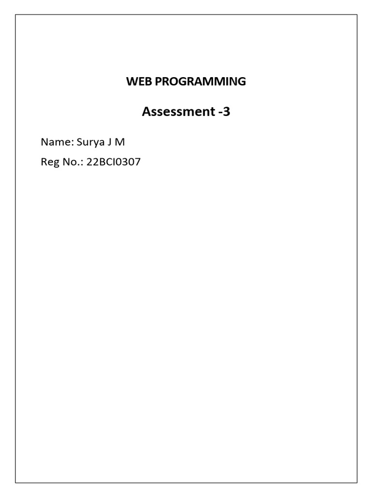 WEB PROGRAMMING SURYA | PDF | Computing | Computer Programming