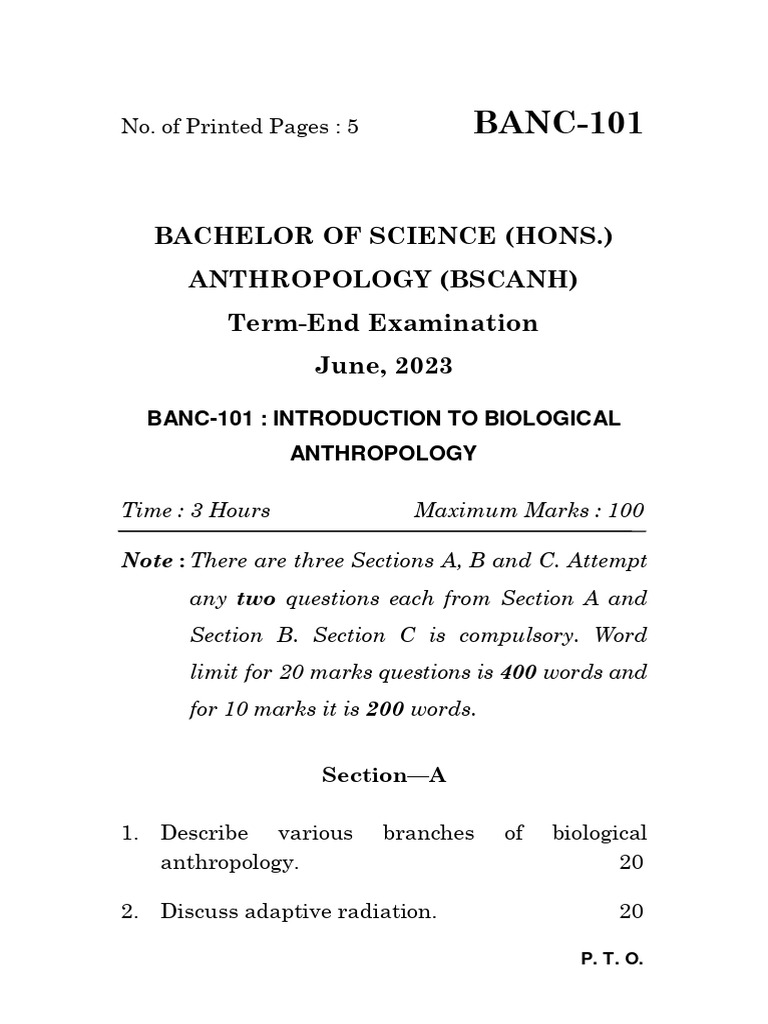 BANC-101 | PDF | Anthropology | Science