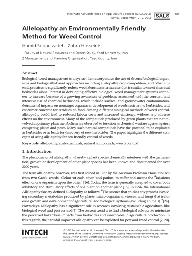 Allelopathy For Weed Management | PDF | Weed | Herbicide