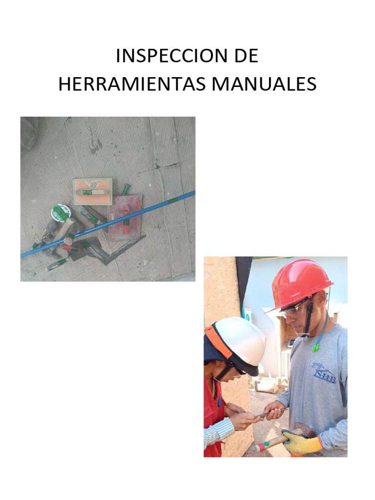 INSPECCION DE HERRAMIENTAS MANUALES | PDF INSPECCION DE HERRAMIENTAS MANUALES | PDF