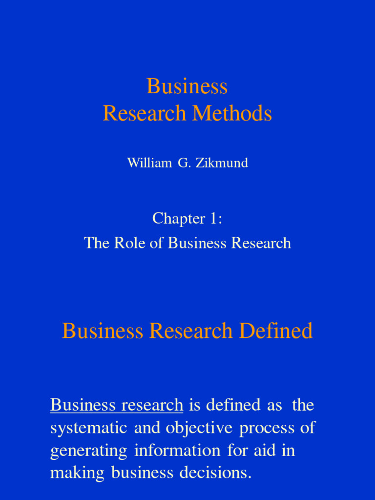 Chapter-1, BRM (Zikmund) | PDF | Evaluation | Information