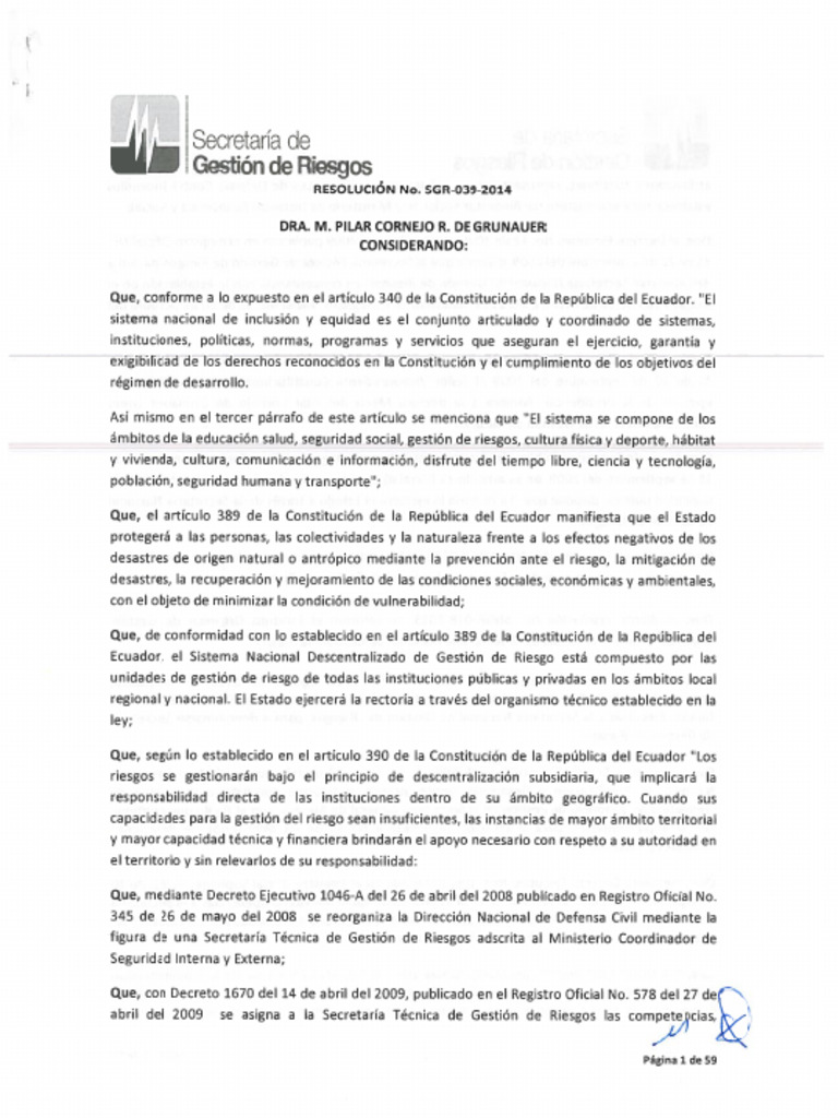 Resolucion SGR-039-2014 | PDF